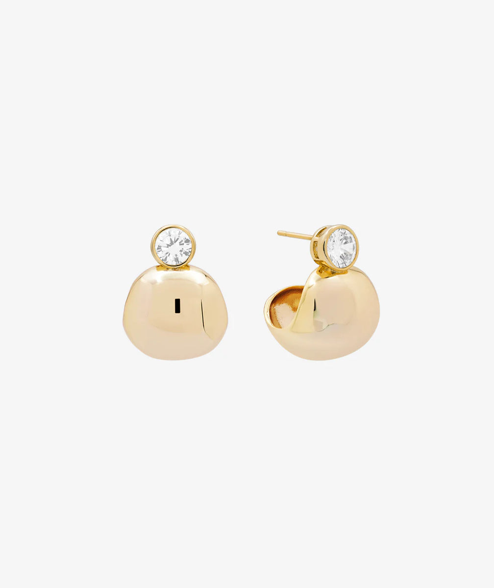 Bezel Gold Earring – JULI MEI
